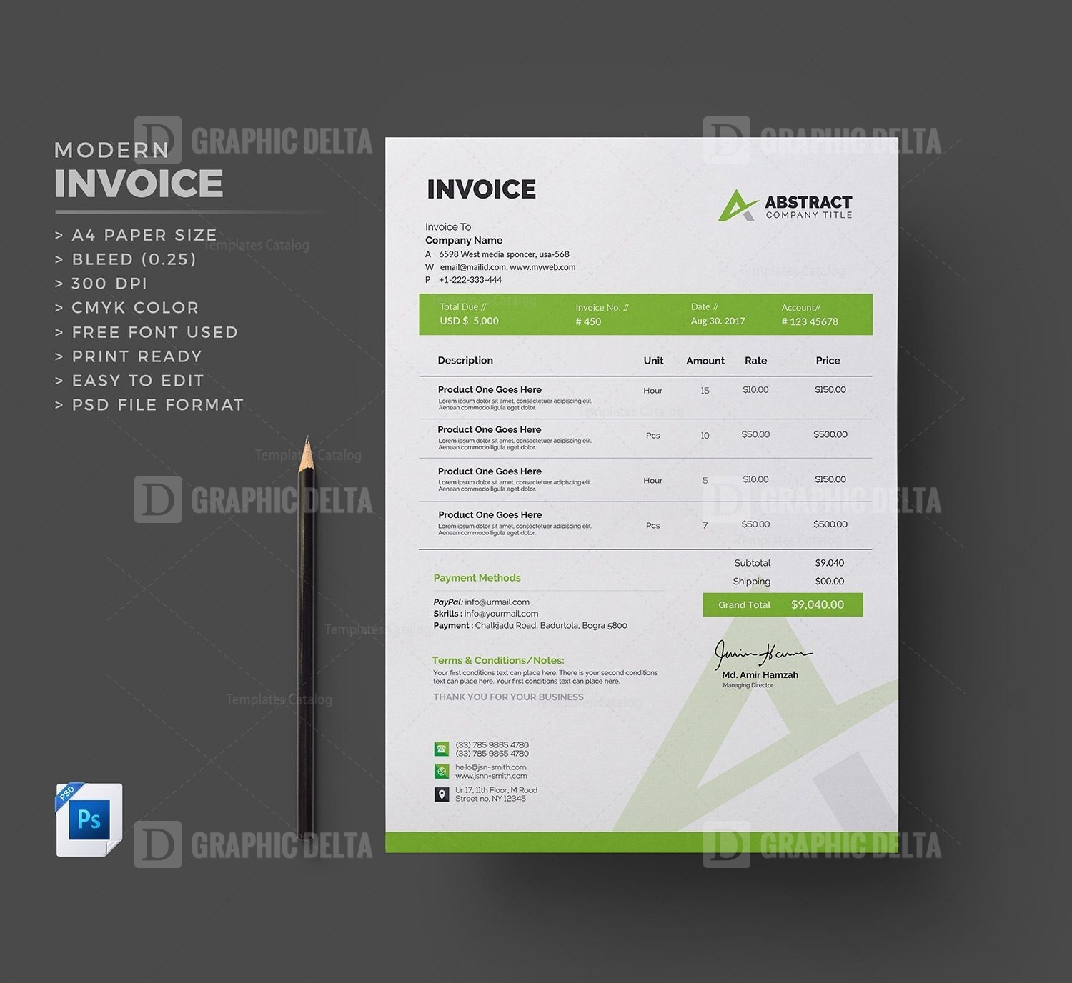 Business Invoice Template - Graphic Delta | Graphic Templates Store