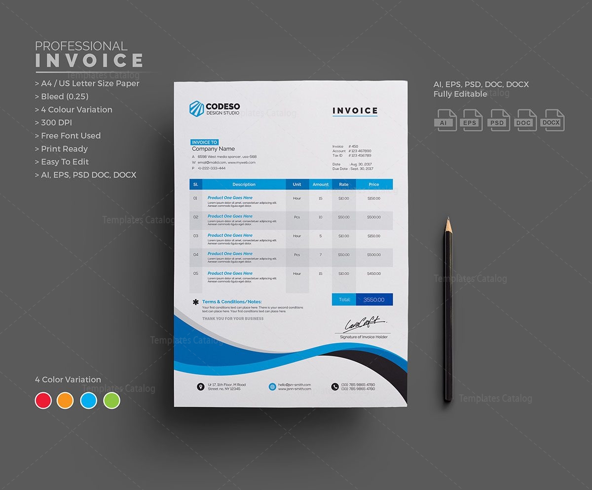 Corporate Invoice Template - Graphic Delta | Graphic Templates Store