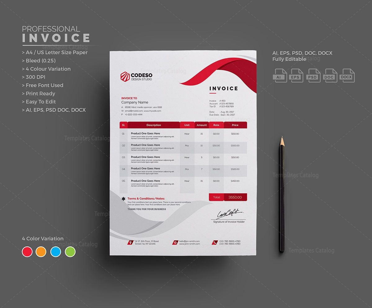 Modern Invoice Templates - Graphic Delta | Graphic Templates Store