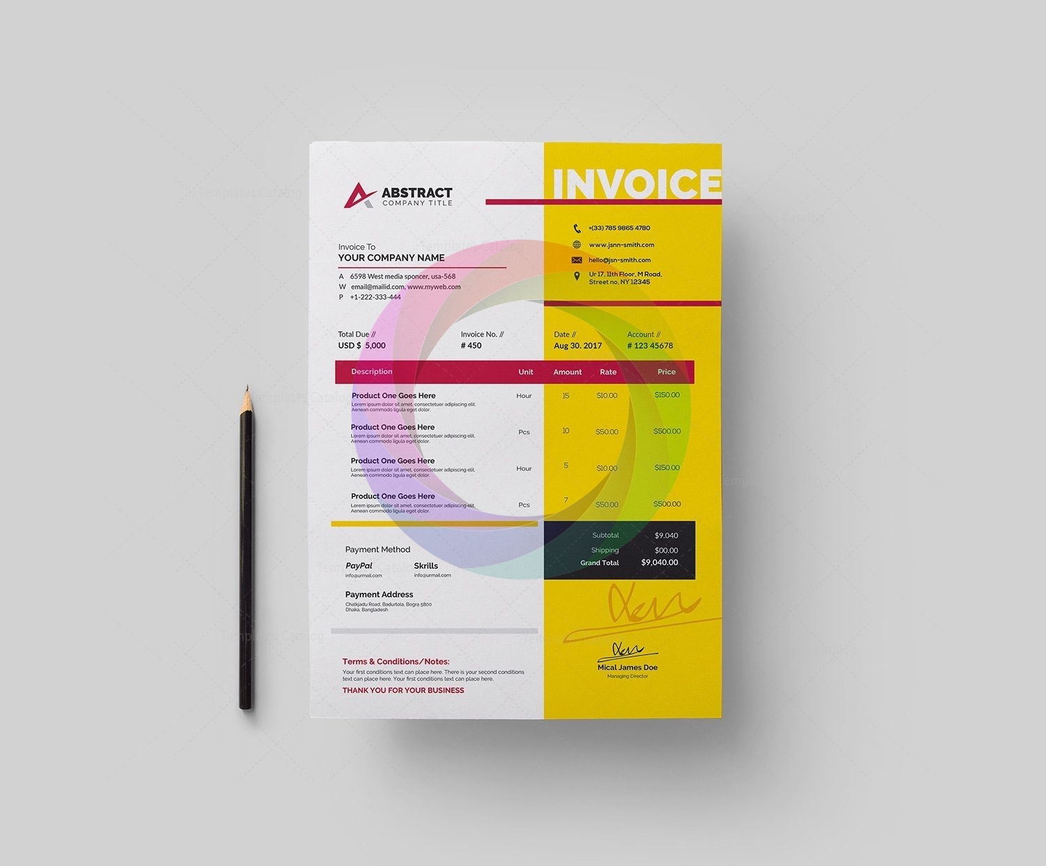 Print Ready Invoice Template - Graphic Delta | Graphic Templates Store