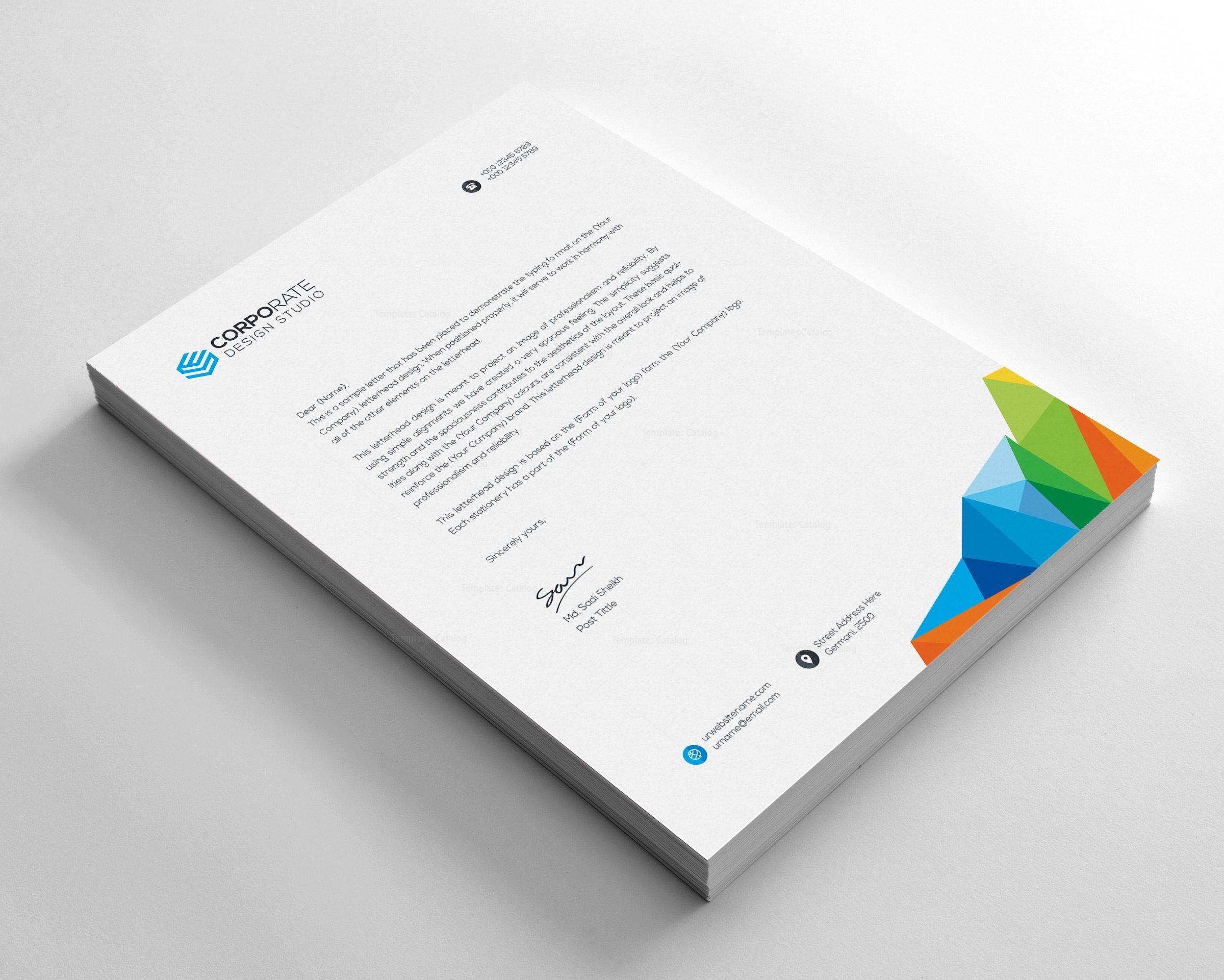 Rainbow Letterhead Template - Graphic Delta | Graphic Templates Store
